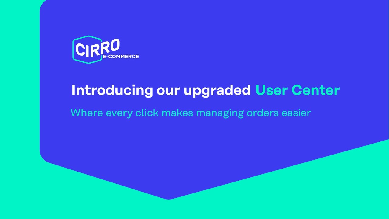 CIRRO E-Commerce | New User Center