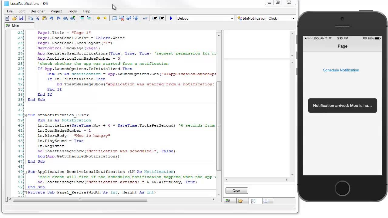 B4i - Local Notifications example
