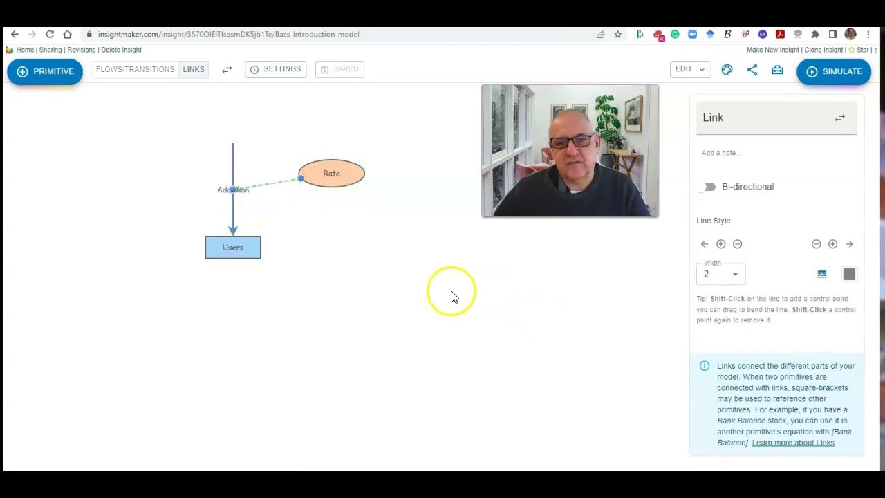 Our first Insightmaker model: Simple Bass Model