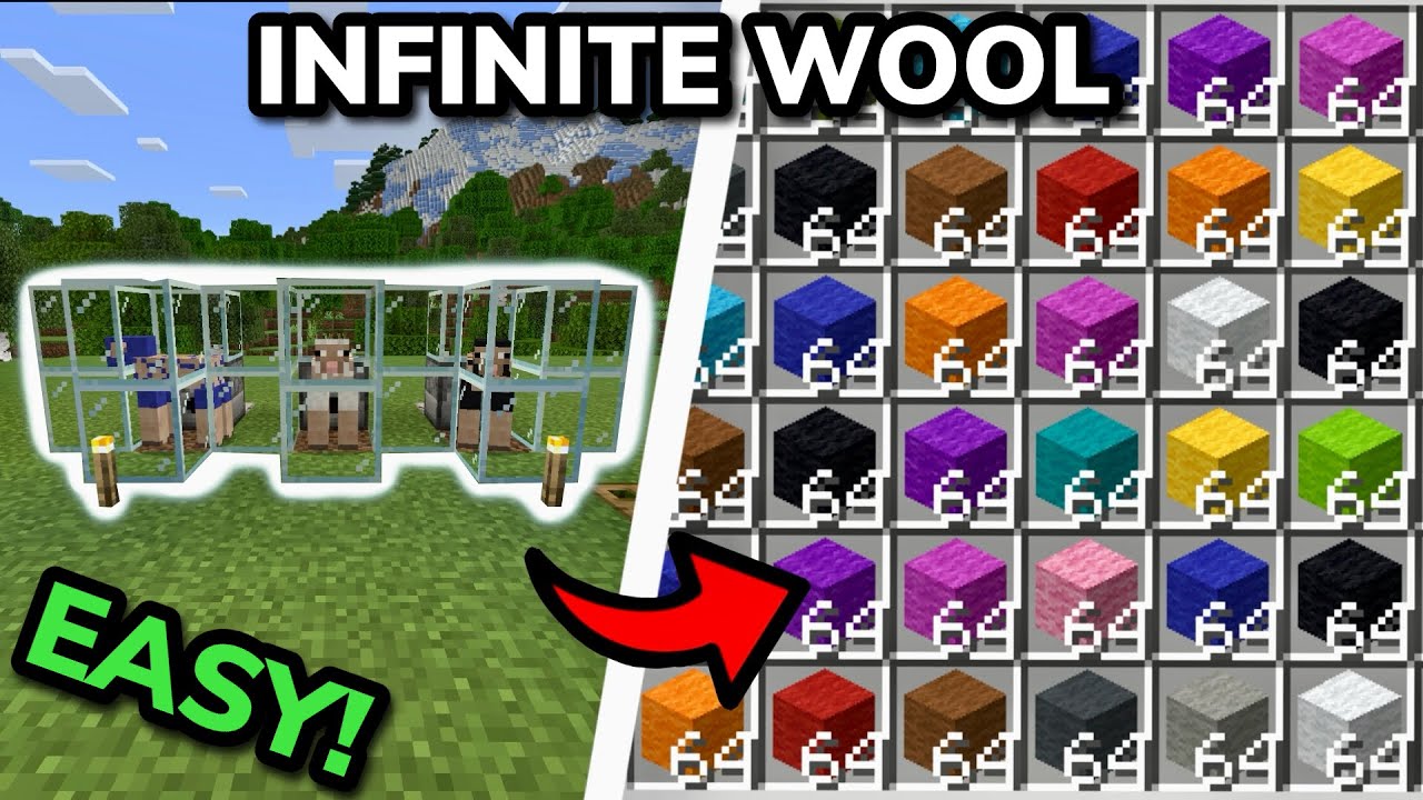 COMPACT 26.1+ AUTOMATIC WOOL FARM TUTORIAL for Minecraft Bedrock and Java