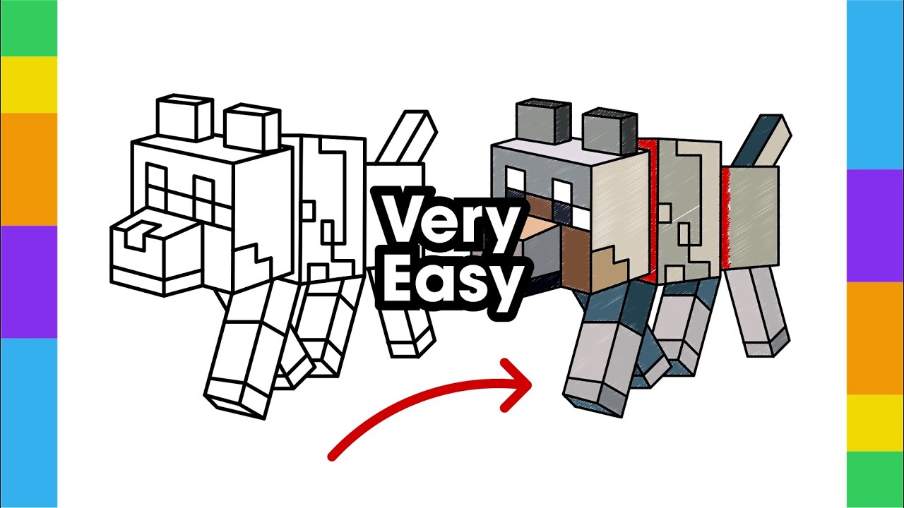 Wolf Minecraft Coloring Pages , Drawing and Coloring Wolf Minecraft