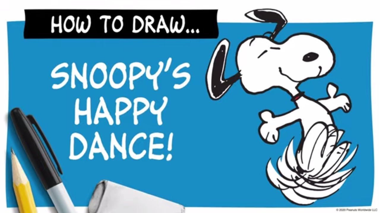 How to Draw Snoopy's Happy Dance