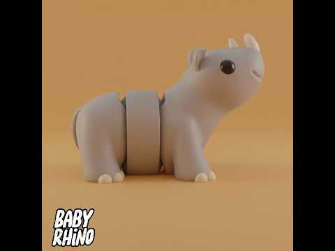 👶 Baby Rhino・ STL File for 3D printing・Cults
