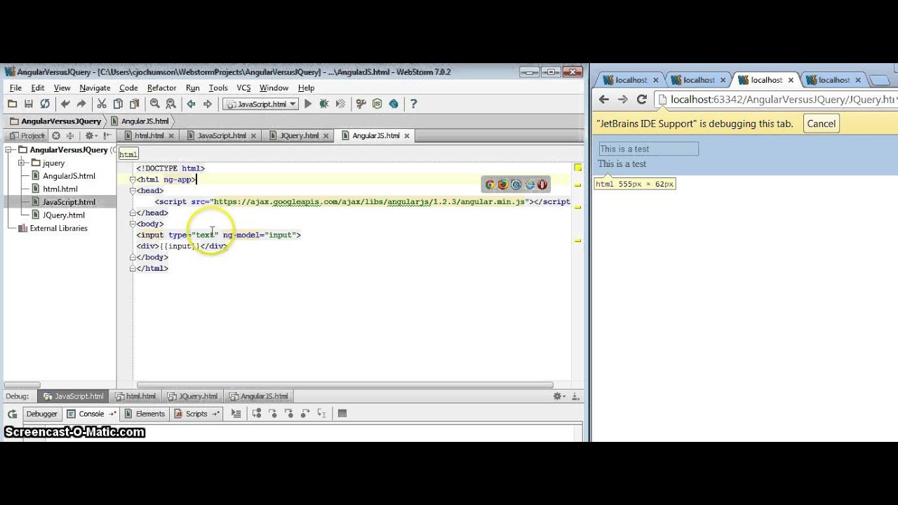 Simple Data Binding JQuery versus AngularJS