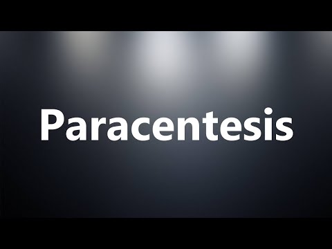 Paracentesis - Medical Definition and Pronunciation
