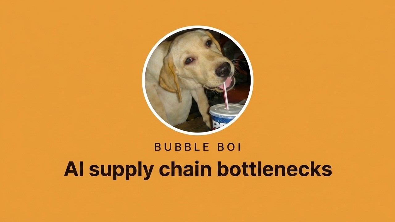 Rating AI supply chain bottlenecks: Interview with @bubbleboi