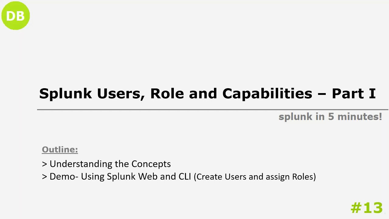 Splunk Users Role and Capabilities -Part 1