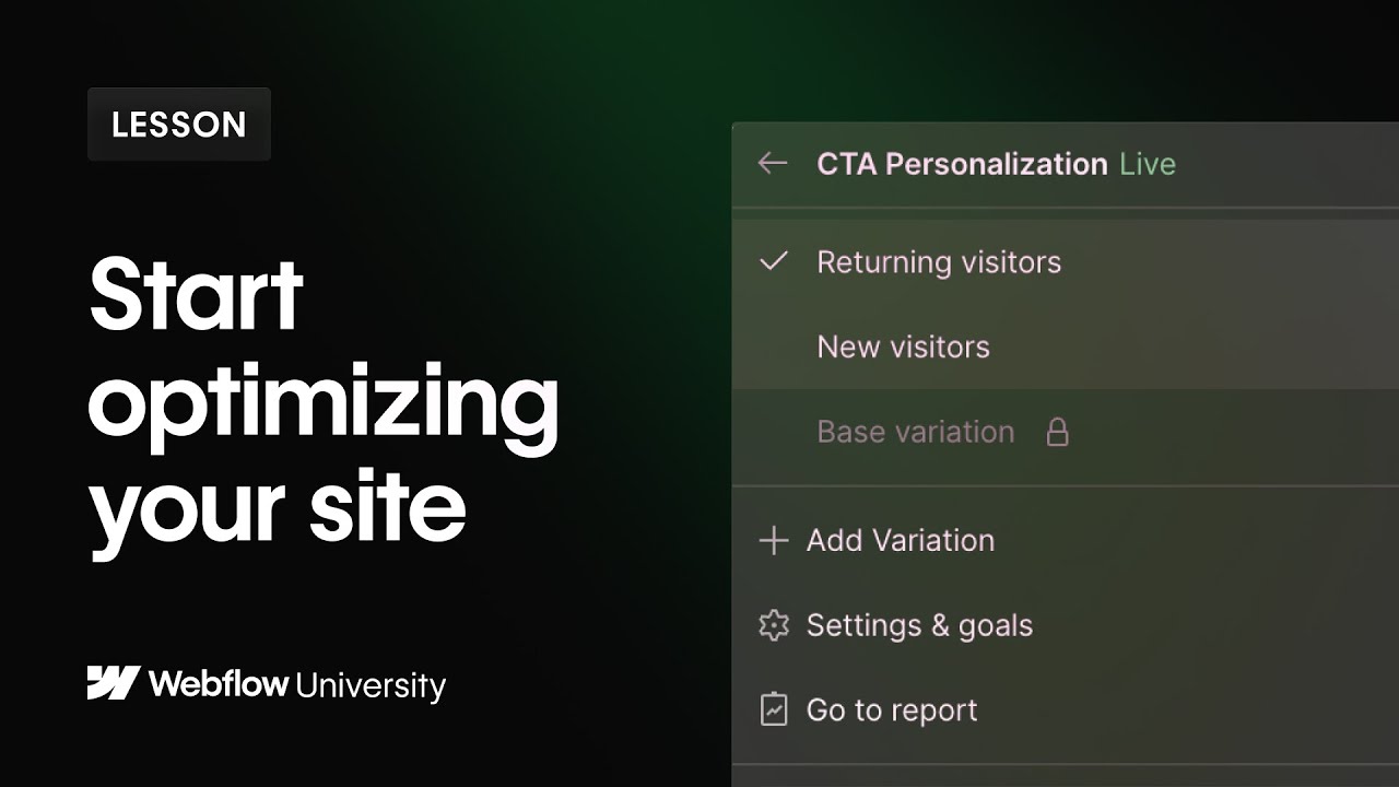 Start optimizing your site with Webflow Optimize