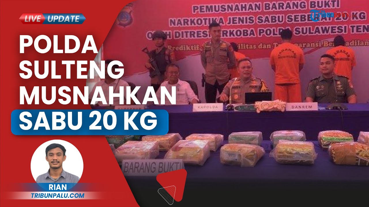 Polda Sulawesi Tengah Musnahkan 20 Kg Sabu Hasil Sitaan Yang Didapatkan