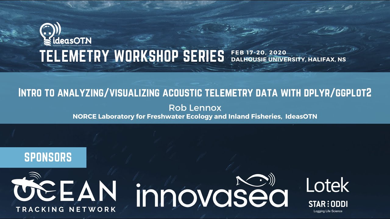 Intro to analyzing/visualizing acoustic telemetry data with dplyr/ggplot2