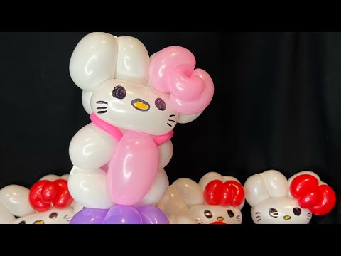 Hello Kitty line twisting. Two version balloon tutorial