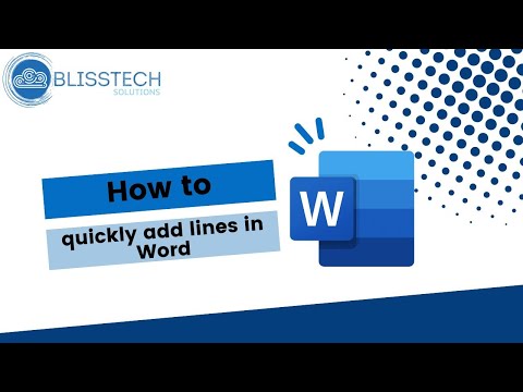 Quickly add lines, numbers and bullets in Word