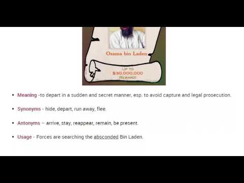 Vocabulary Made Easy Meaning of Abscond, Synonyms, Antonyms and its Usage