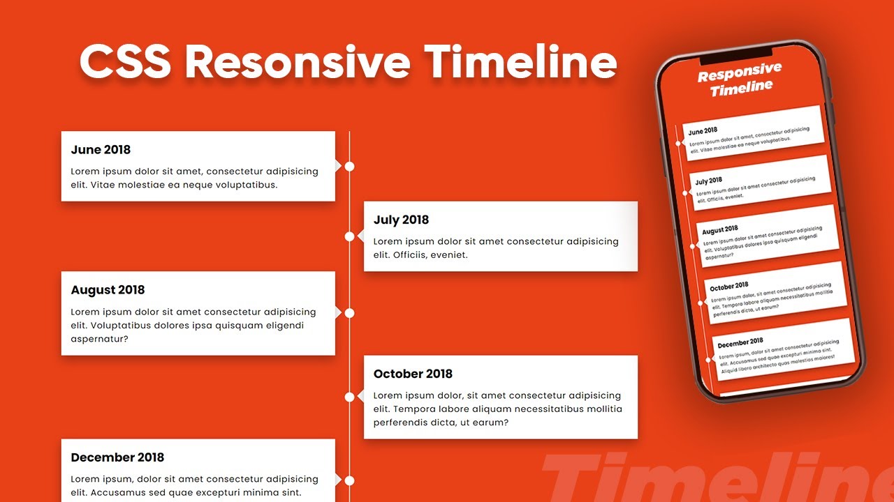 Responsive Vertical Timeline Design with Html & CSS Only