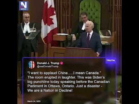 Trump reacts: Biden applauds 'China - I mean Canada'
