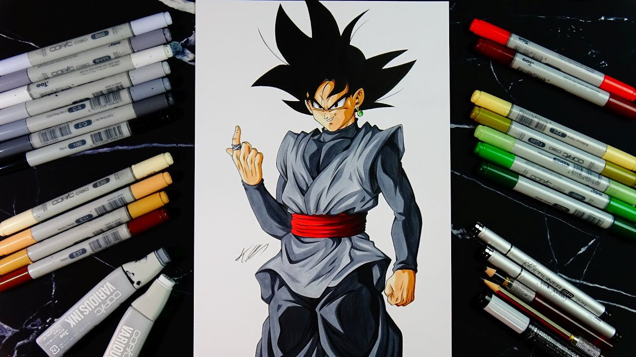How to Draw GOKU BLACK | Step by Step Drawing Tutorial