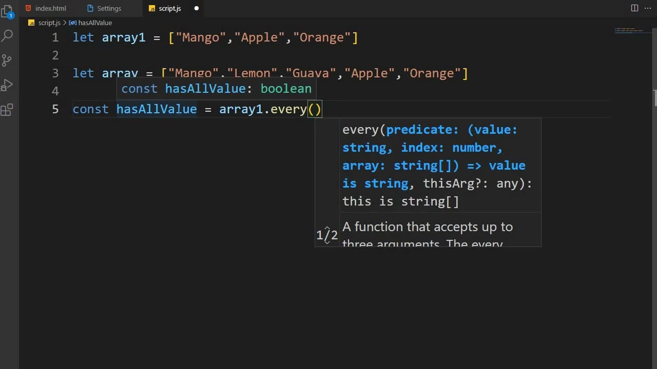 Check if All The Elements of an Array Contains in Another Array in JavaScript