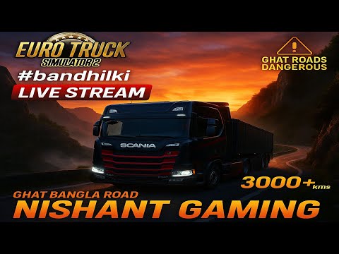 3000+ KM Ghat Road Delivery 🚛 | Road to 200 Subs Begins! 🎯 | ETS2 Live | #Bandhilki | Nishant Gaming