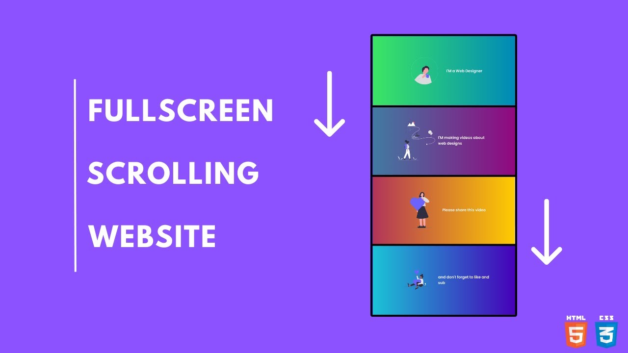Make a Fullscreen Scrolling Website | @WebDevMediaYT