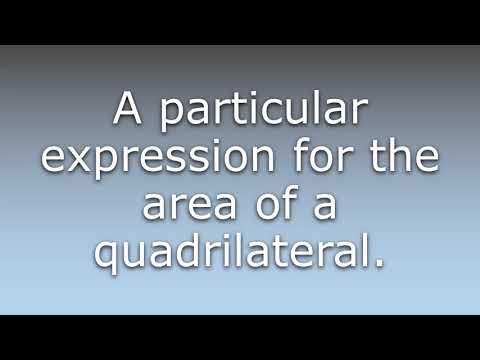 What does Brahmagupta's formula mean?