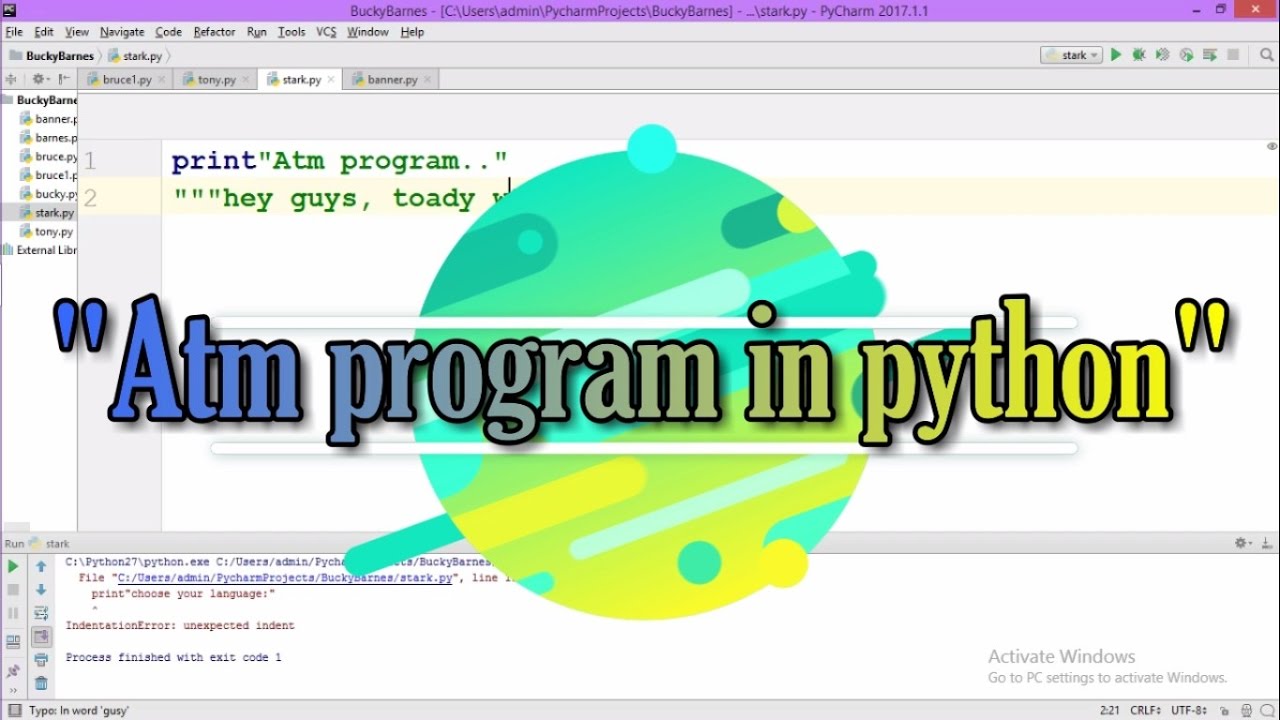 ATM machine program in Python. ( Python Examples )
