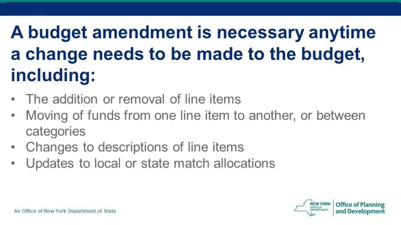 When to Request Budget Amendment