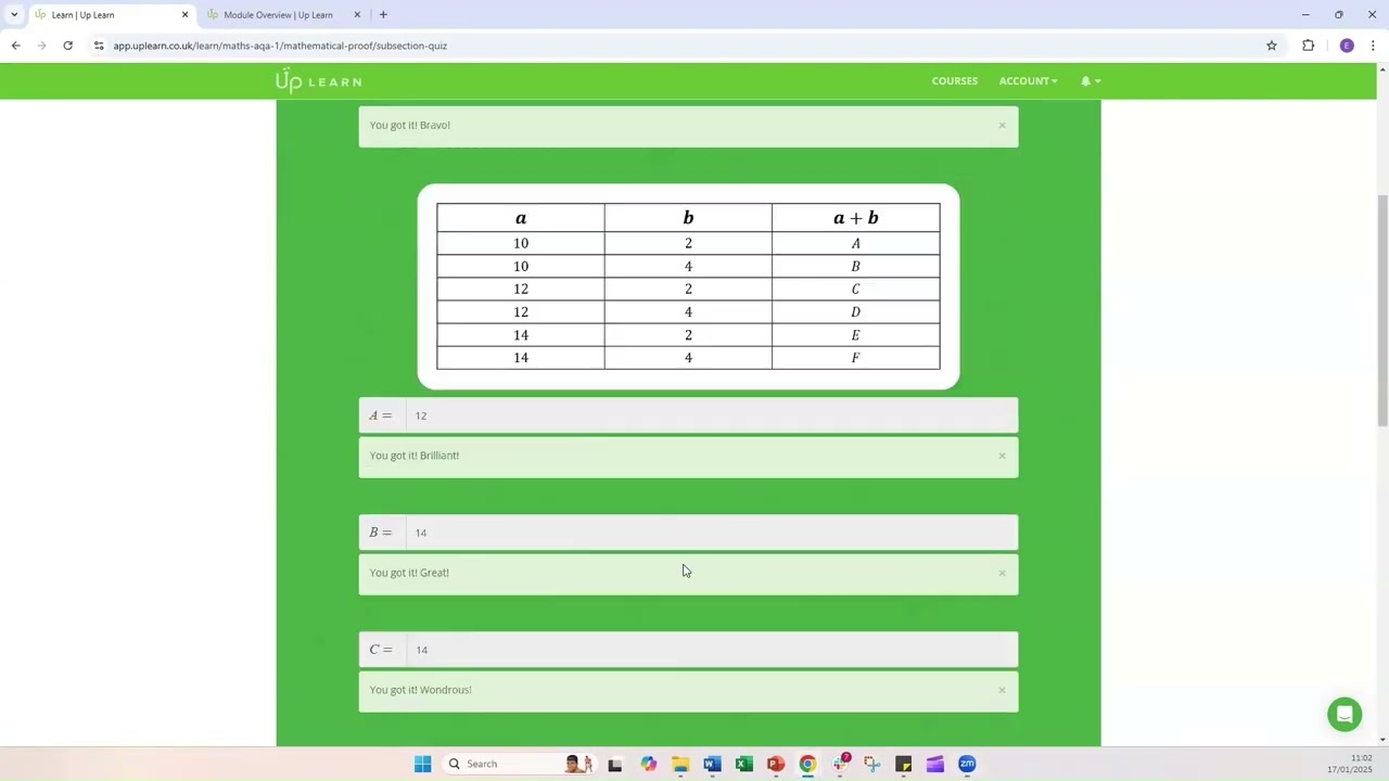 How to complete Subject Sections and Quizzes