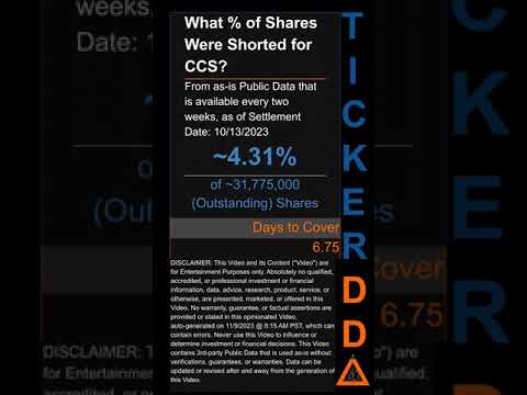 $CCS Short Interest for the 2 week period ending on 13 Oct 2023 #CCS #shortinterest #usstock