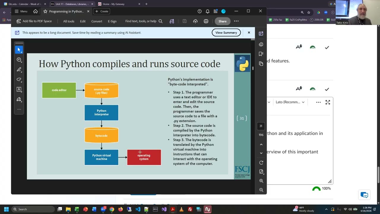 Python - Unit 11 - Lecture/Demo - Python w/Databases, External Libraries, & References - Spring 2026