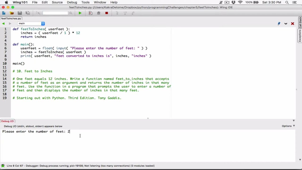 5.10 (Part 2) Feet to Inches - Python