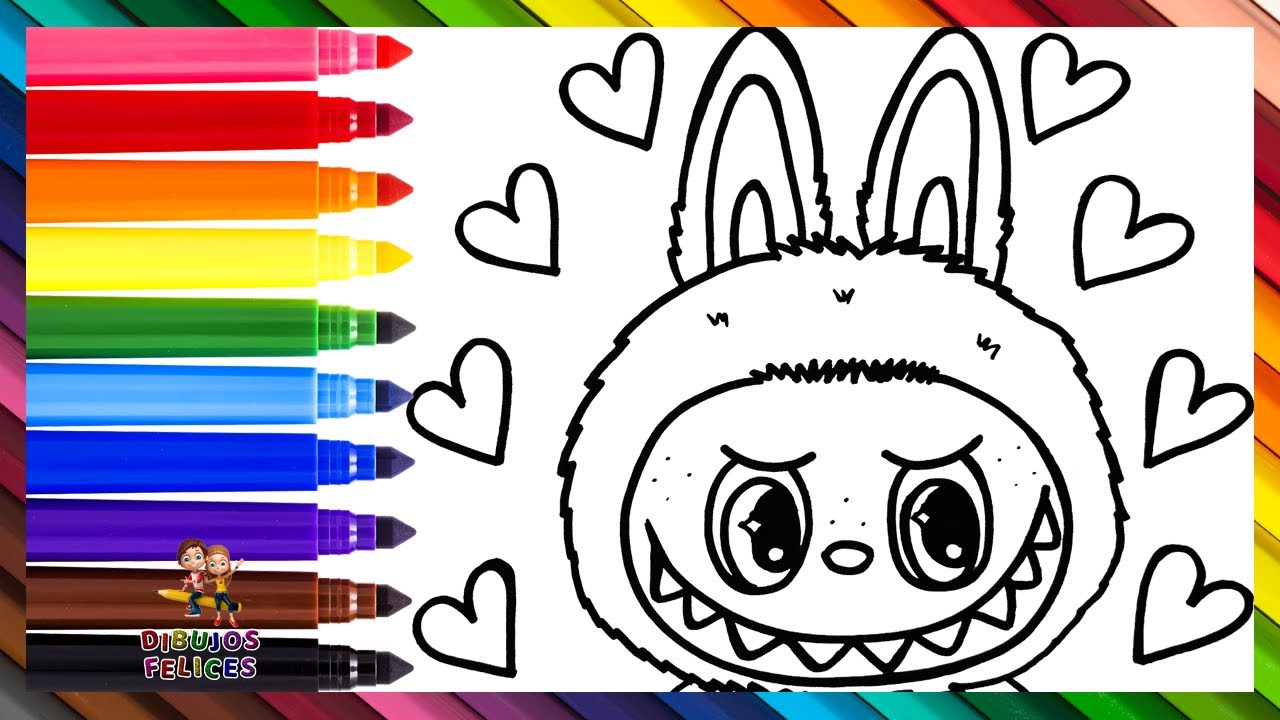 Dibuja y Colorea Un Lindo LABUBU ❤️🧡💛💚💙💜🌈 Dibujos Para Niños