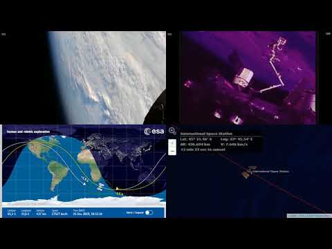 Evening Around South Africa - International Space Station NASA Live View With Map - 443 - 2019-12-24