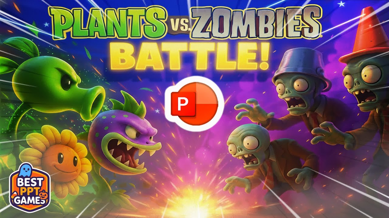 💥 Epic Plants vs Zombies Style PowerPoint Battle Game For Kids | Best PPT Games