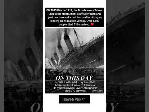 ON THIS DAY:In 1912,the British luxury liner RMS Titanic sunk in the North Atlantic. #titanichistory