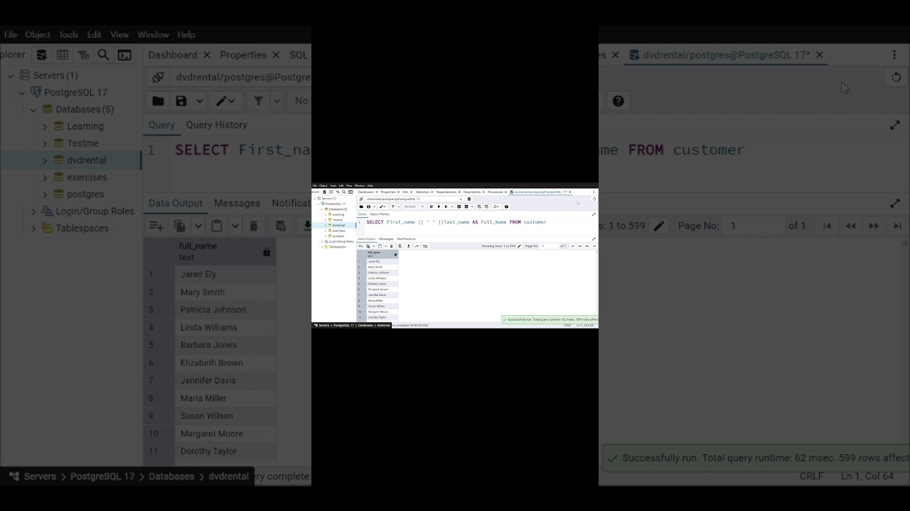 How to merge First and Last name   #sql#sqlforbeginners#sqlserver#sqltips#sqlinterviewquestions