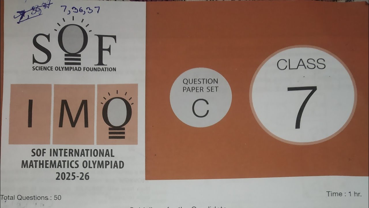IMO SET C class 7 2025-26 SOF Answer l Maths Olympiad l#IMO 2025 #sof #mathsolympiad  #answerkey