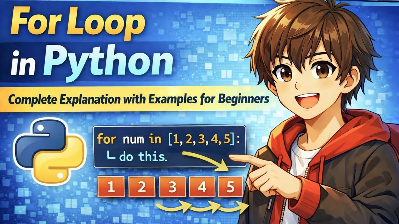 For Loop in Python | Complete Explanation with Examples for Beginners