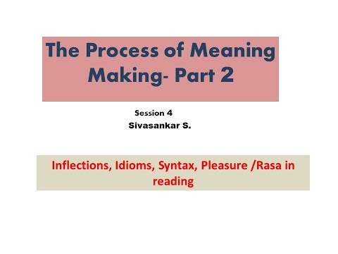 The Process of Meaning Making Part 2 (Session 4)