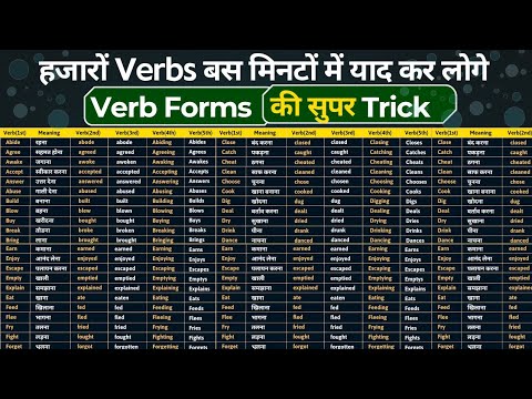 सबसे ज्यादा बोले जाने वाले 20 Verbs in English | Verb Forms | verb examples | action word | verb