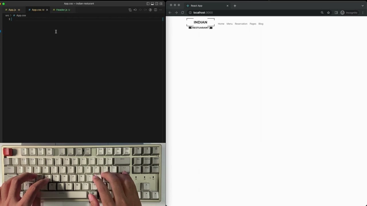 ASMR Programming | Create Header website using Reactjs CSS | No Talking #asmrprogramming #asmr