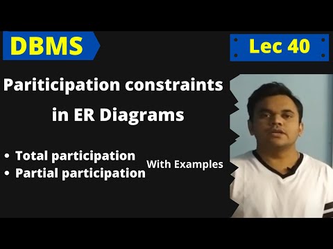 DBMS#38 | Participation constraints in DBMS | total and partial participation, examples ...