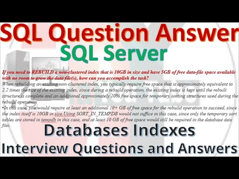 Sql Server Databases Indexes-2 || Interview Question Answer || Live Project Question