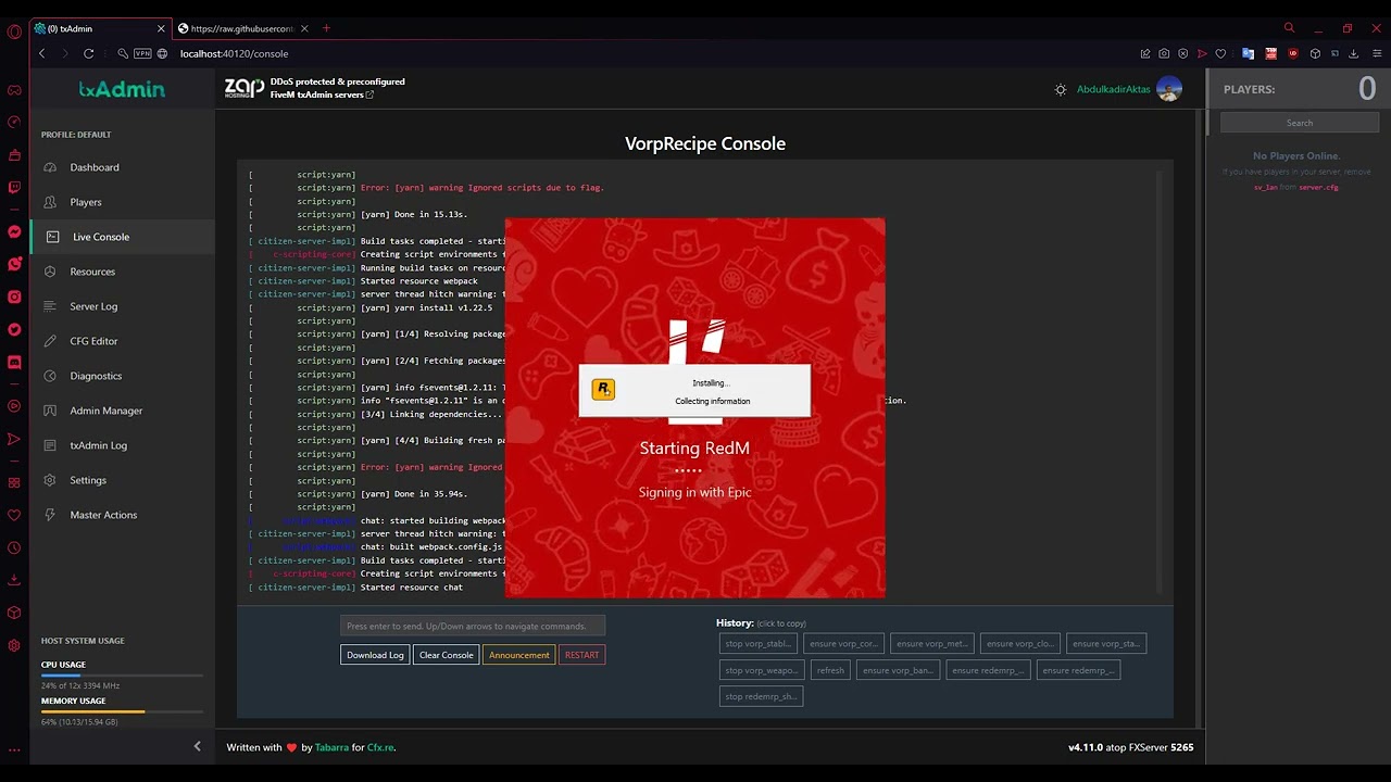 [RECIPE] Vorp Core recipe - RedM Releases - Cfx.re Community