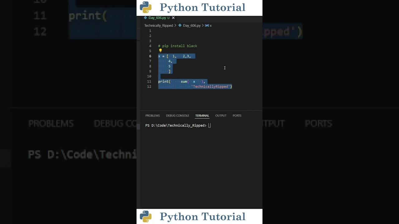 Auto-Format Python Code in Seconds with Black | Python Tutorial
