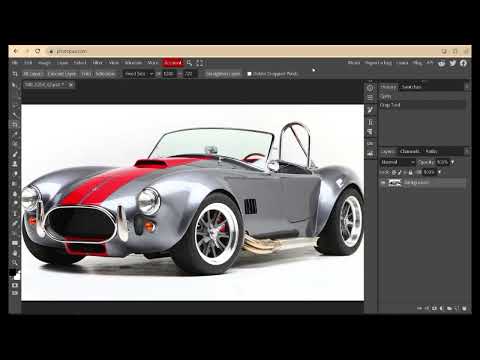 how to crop in photopea
