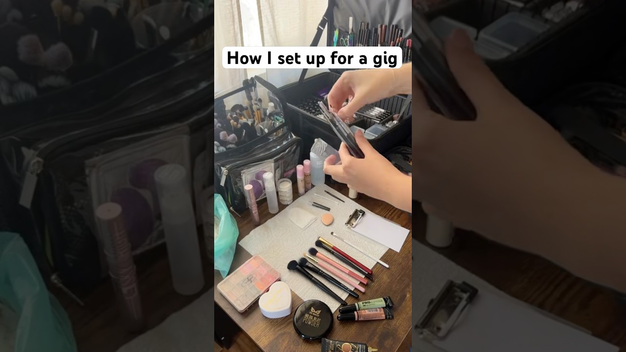 Makeup artist kit set-up #makeupartist #makeupkit #losangelesmakeupartist #orangecountymakeupartist