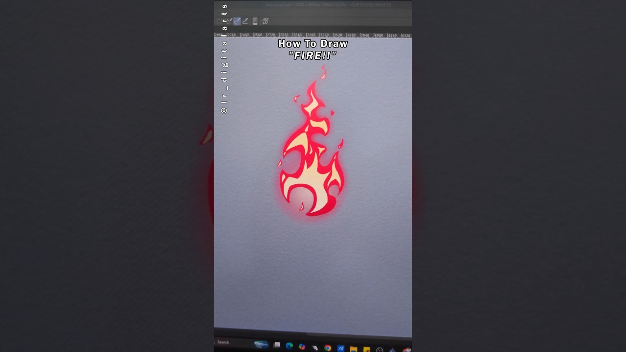 How to Draw Fire in SECONDS! 🔥 #digitalart #shorts #drawing #art #digitaldrawing