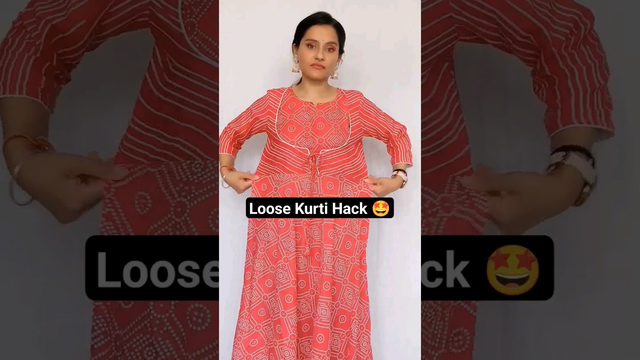 Loose Kurti Hack 🤩 #shorts #dailyshorts #kurtihack #fashionhacks #loose #kurtis #hacks