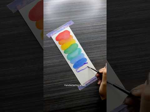 Abstract rainbow bookmark! #shorts #calligraphy #lettering #handlettering #art