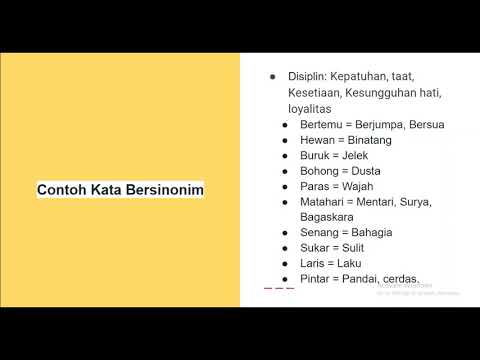 Yuk Mengenal, Sinonim dan Antonim